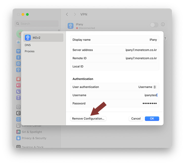 MAC OS IKEv2 VPN Connection
